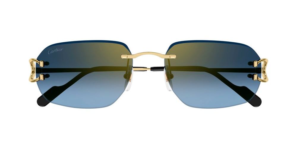 Cartier Signature C De Cartier Ct0468s Men Gold Rectangle Sunglasses ...