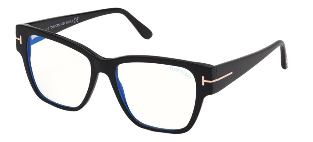 Tom Ford FT 5745-B BLUE BLOCK women Black Geometric Eyeglasses ...