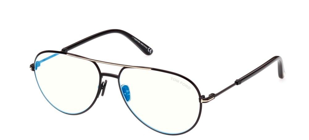 Tom Ford Ft 5829-b Blue Block Children Black Pilot Eyeglasses ...