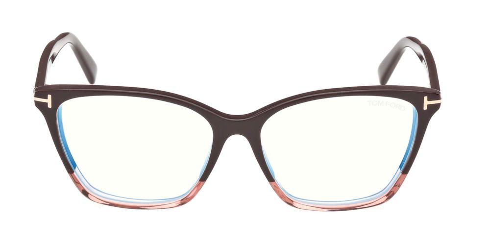 Tom Ford FT 5949-B BLUE BLOCK women Brown Cat Eye Eyeglasses ...