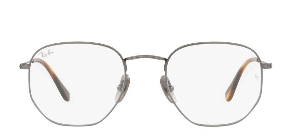 Ray-Ban HEXAGONAL RX 8148V unisex Ruthenium Geometric Eyeglasses ...