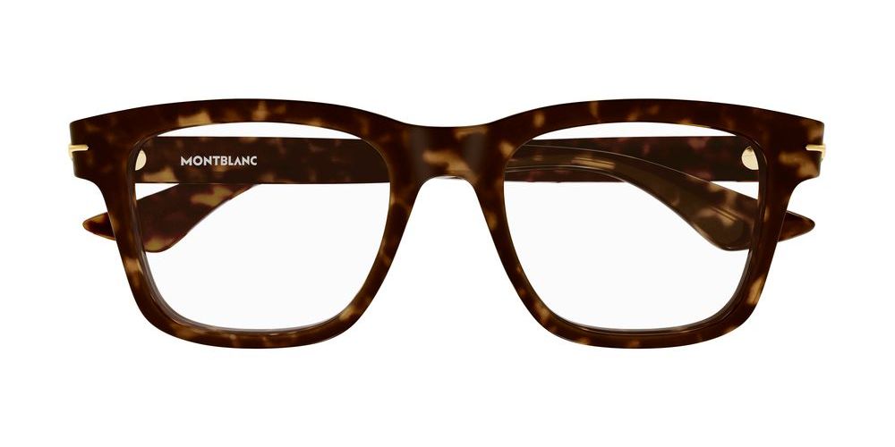Montblanc Mb0266o Men Havana Squared Eyeglasses – Otticanet USA