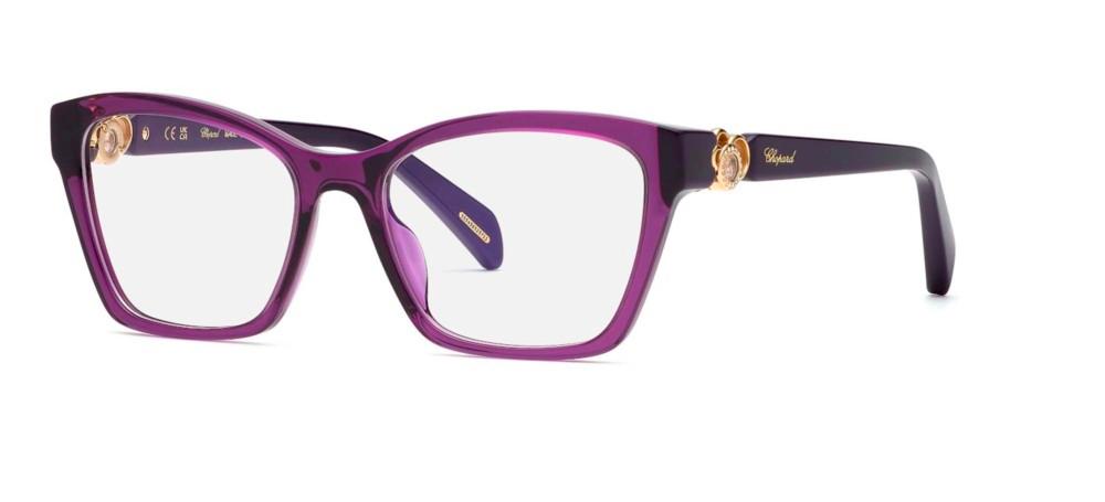 Chopard Vch355s Unisex Violet Geometric Eyeglasses – Otticanet